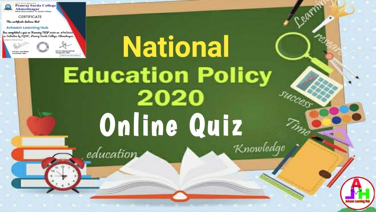 National Education Policy 2020 Quiz | Knowing NEP 2020 | Online Quiz ...