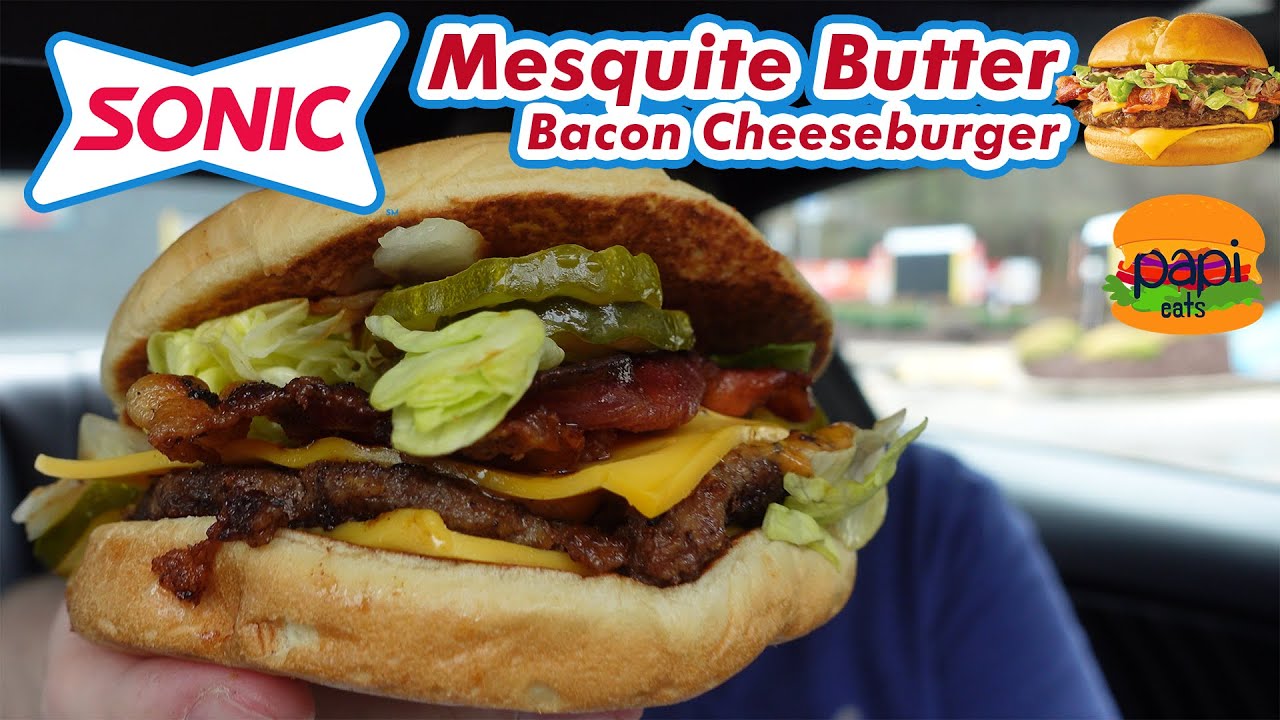 Sonic NEW Mesquite Butter Bacon Cheeseburger - Review - YouTube