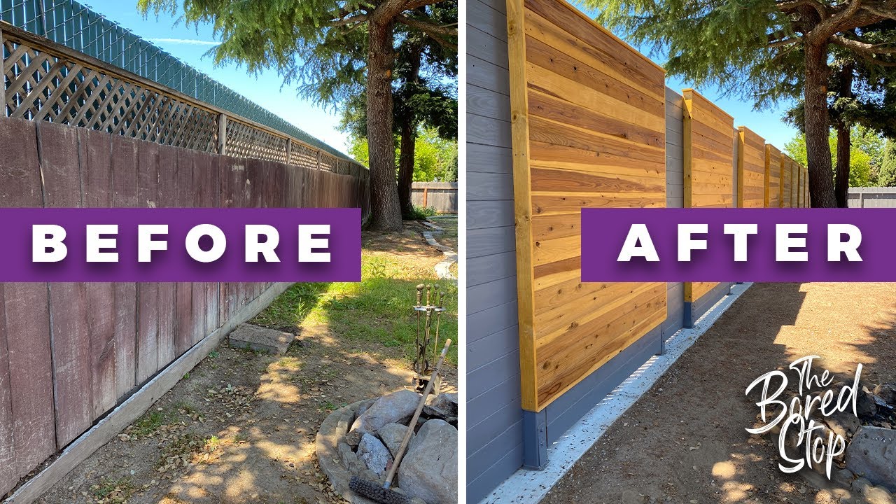 Fence Remodel Before & After! (90ft) - YouTube