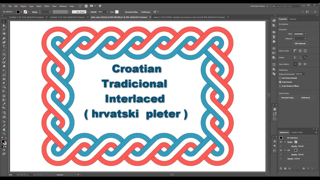 Croatian Traditional Interlaced- Hrvatski Pleter- Illustrator CC - YouTube