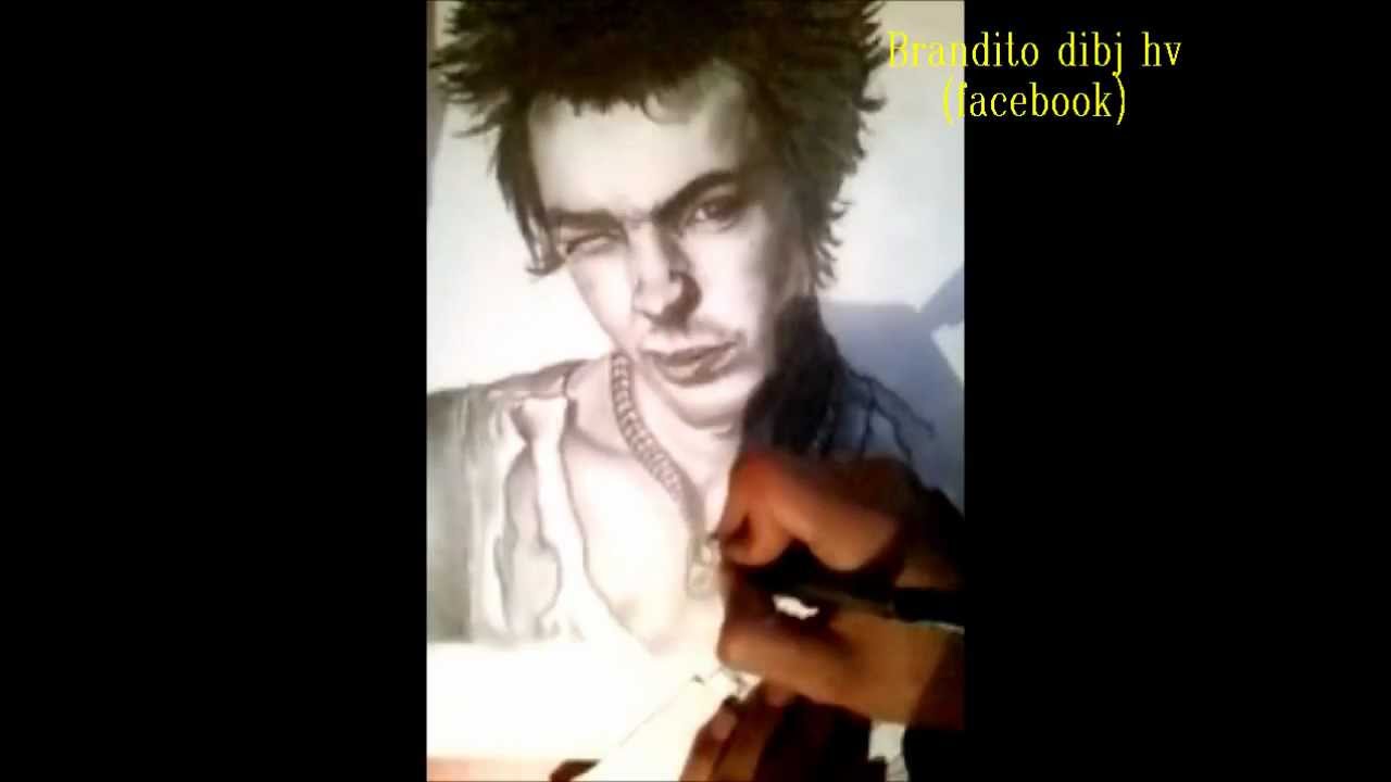 Sex Pistols-Sid Vicious Drawing By Brandon HV - YouTube
