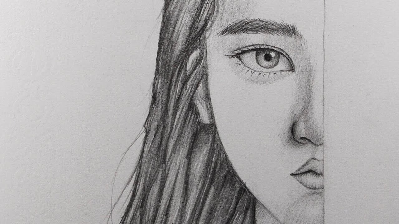 Creating Realistic half side Girl Portraits with Loomis Proportions ...