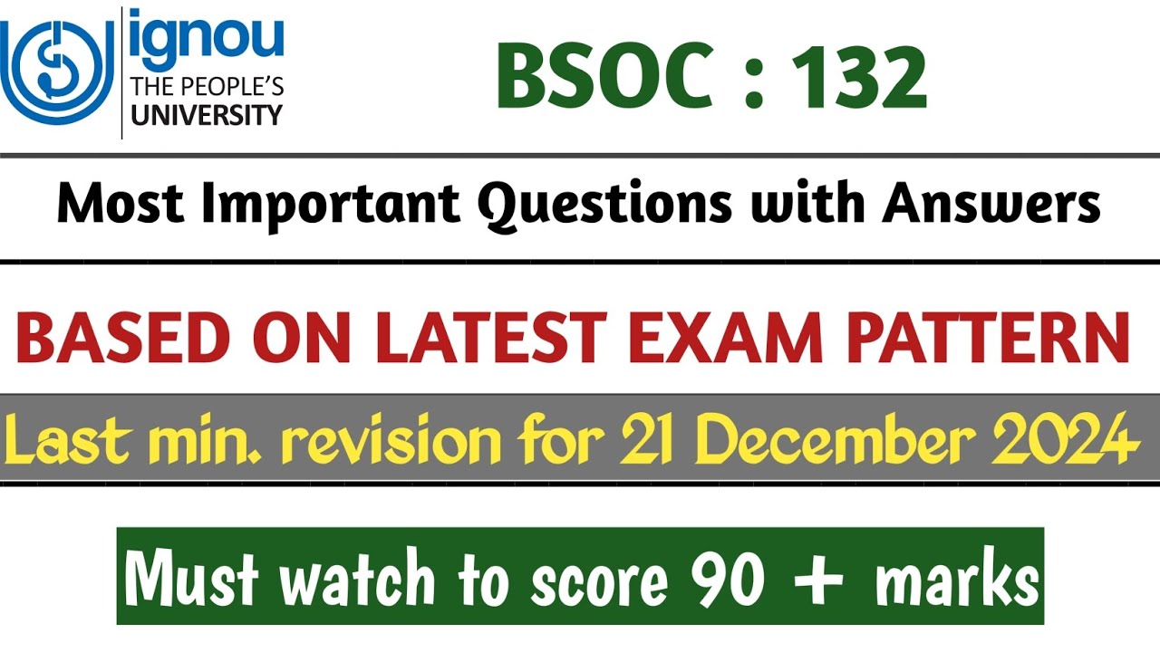 bsoc 132 important questions | ignou bsoc 132 december 2024 important ...