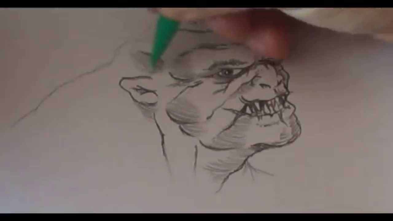 How to draw Fallout Super Mutant head - YouTube