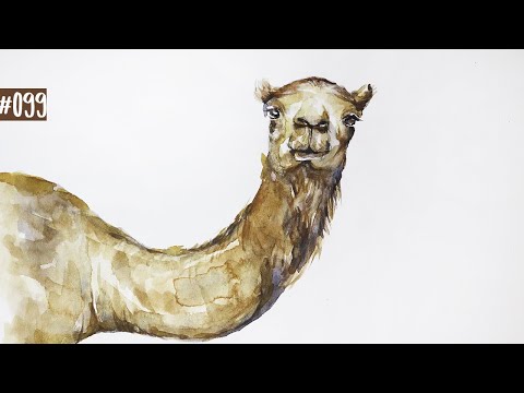 Learn to Paint a Camel using ONLY 4 Watercolors / Art Tutorial #099 ...