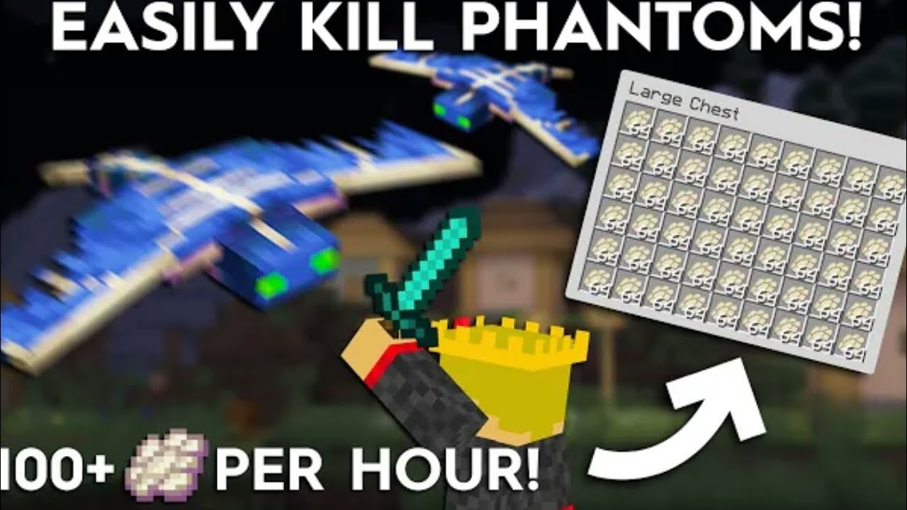 Minecraft Easy Phantom Farming - 100_ Membrane Per Hour//Phantom Farm ...