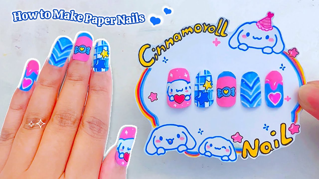 How to make Paper Nails Tutorial *easy diy* paper nails diy tutorial 💅 ...