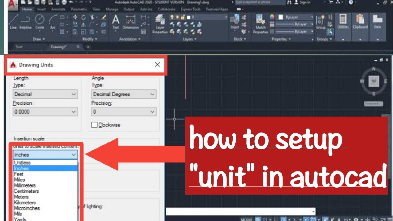 how to setup "units" in autocad. sarc tech - YouTube