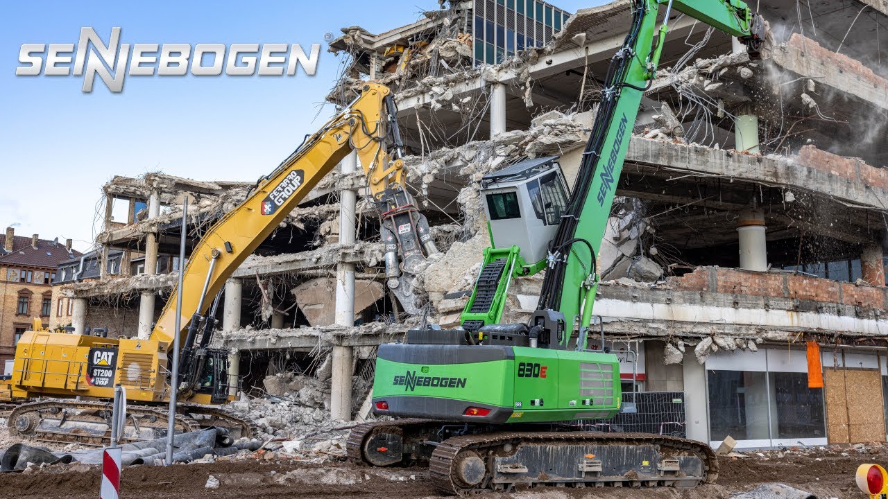 Sennebogen 830E demolition excavator - YouTube