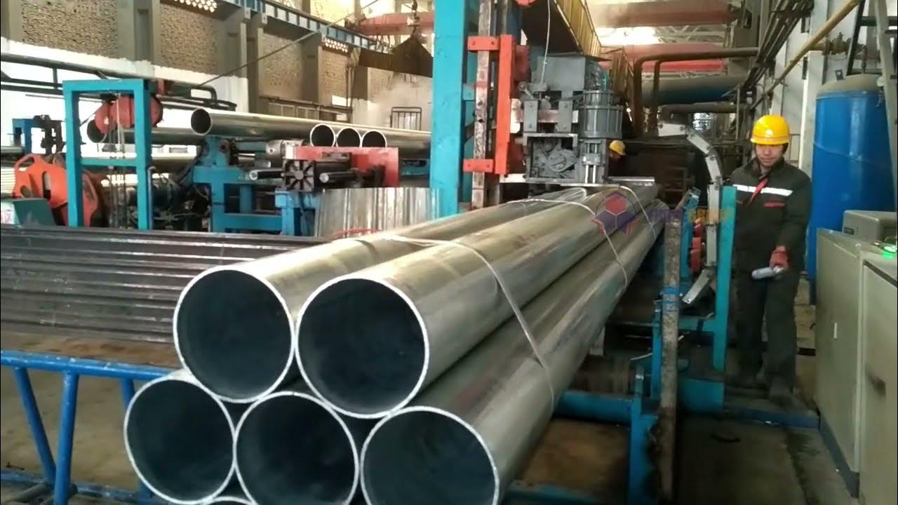 Automatic tube pipe bundling steel strapping packing line - YouTube