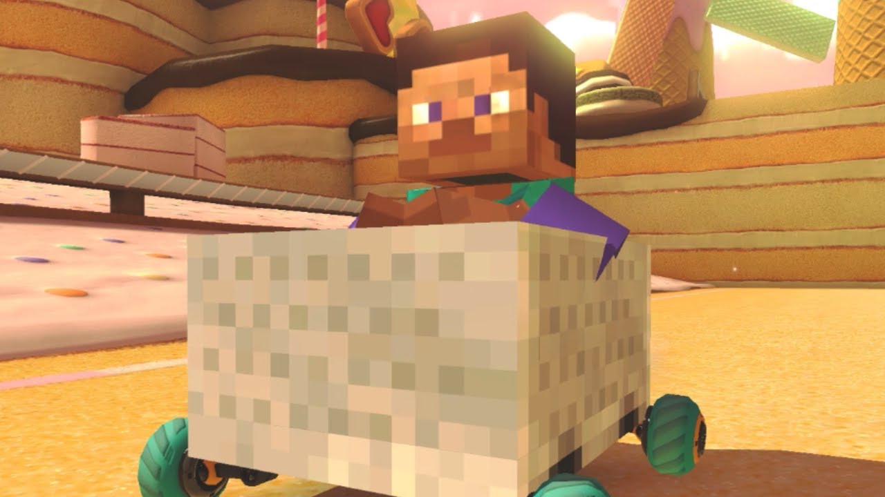 Minecraft Steve in Mario Kart 8 - YouTube