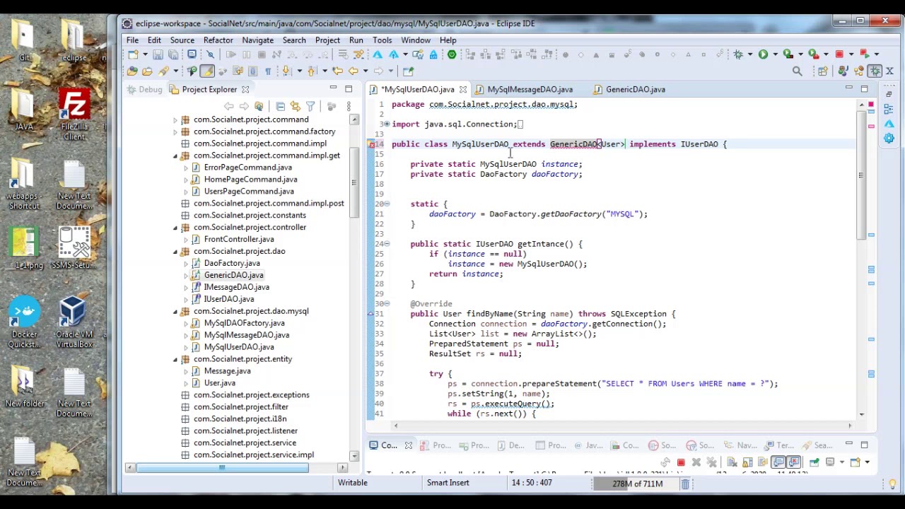 Социальная сеть в Java #7.4. DAO Pattern - Generic DAO - YouTube