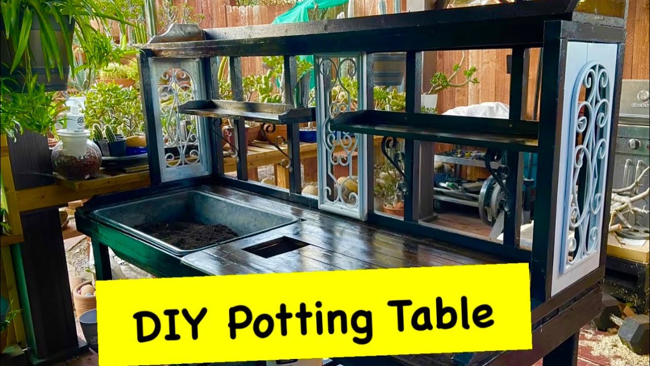 DIY potting table from scrap materials - YouTube