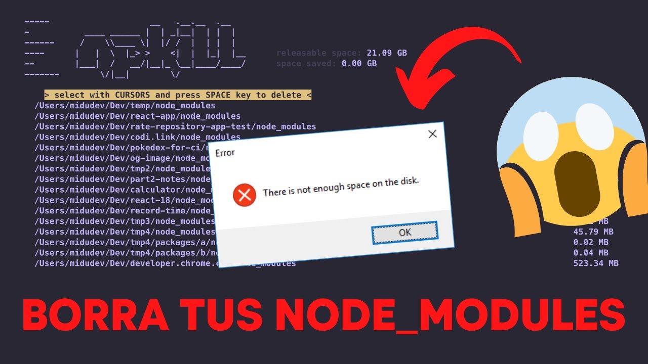 🧨 Gana espacio de tu disco duro borrando node_modules fácilmente con npkill - YouTube