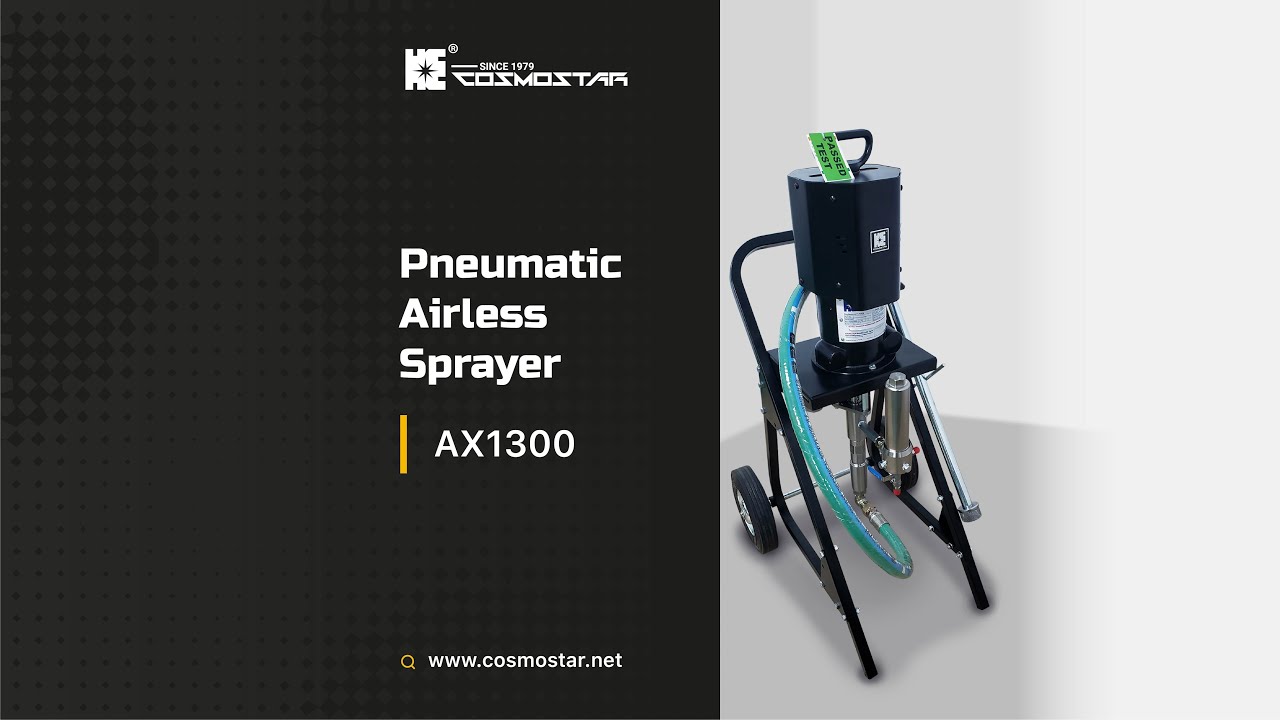 Cosmostar AX1300 Pneumatic Airless Sprayer - YouTube