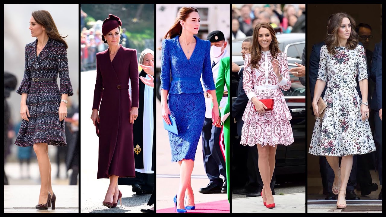 Princess Kate Middleton Knee length dresses and style - YouTube