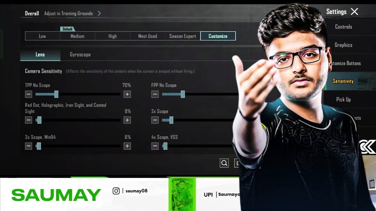 🔥 Saumay Latest BGMI Sensitivity Code | Update 3.9 iQOOSoulSaumay (2025 ...