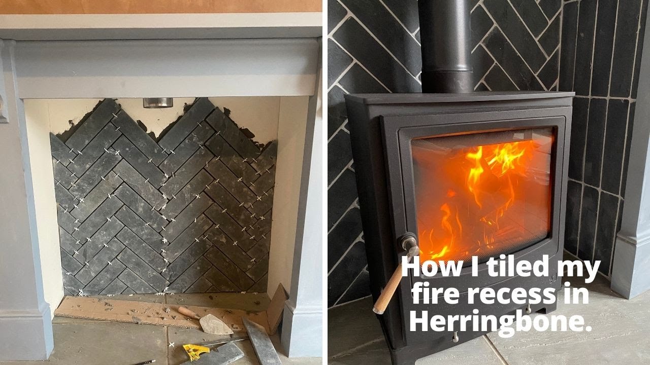 HOUSE RENOVATION PART 2 - HOW I TILED MY FIRE RECESS IN HERRINGBONE ...