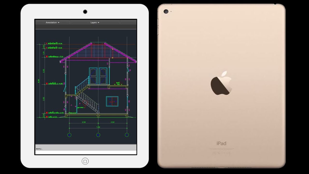 การใช้งาน โปรแกรมAutoCAD ในเครื่อง iPAD ตอนที่ 3 - YouTube