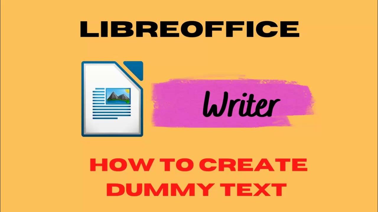 How to Create a Dummy Text in LibreOffice Writer - YouTube