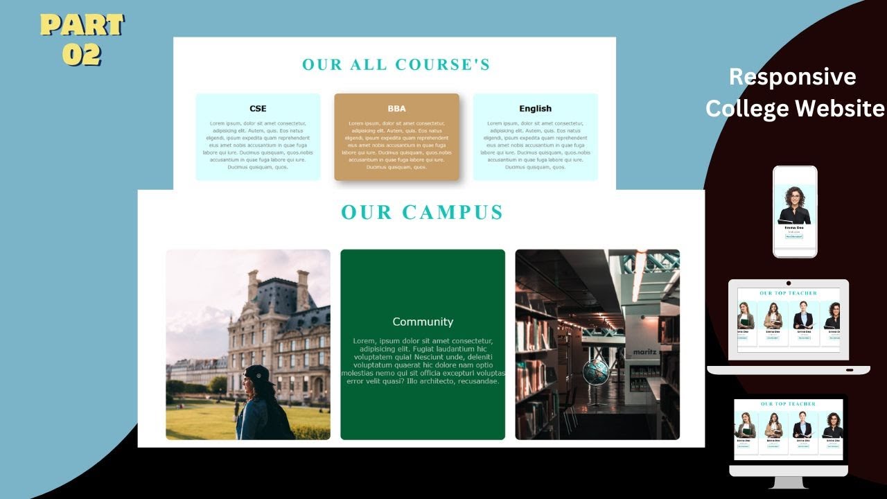 How to make A Website About page Hover layer page | College ...