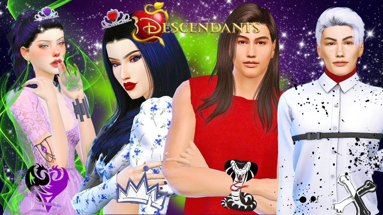 The Sims 4 Descendants Create-A-Sim | Mal, Evie, Jay and Carlos💜💙🧡 ️ ...