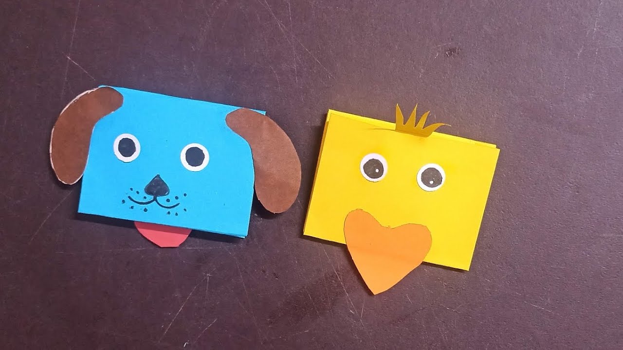 Folded /Talking Paper Puppet - Dog and Chicken - YouTube