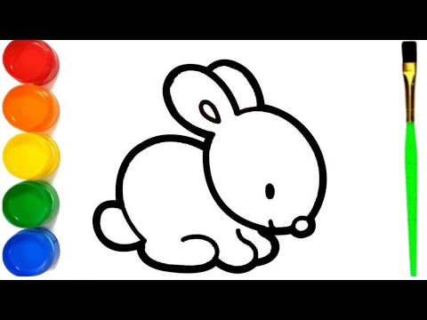Let's learn how to draw glitter rabbit | Painting, Drawing & Coloring ...