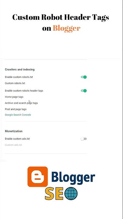 How to set Custom Robots Header Tags Settings on Blogger #blogging - YouTube