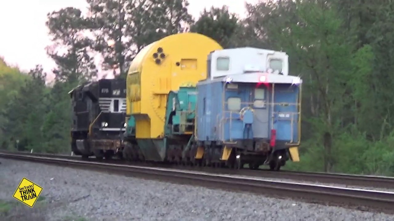 NS 1176 (EMD SD70ACe) NS 095 With Specialized Rail Transport Caboose - YouTube