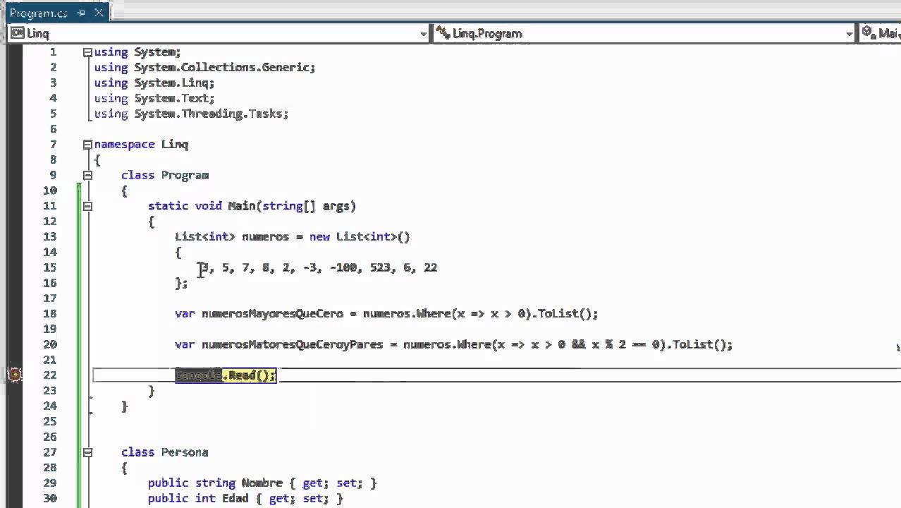Linq Where Ejemplos Linq Programando En C Youtube