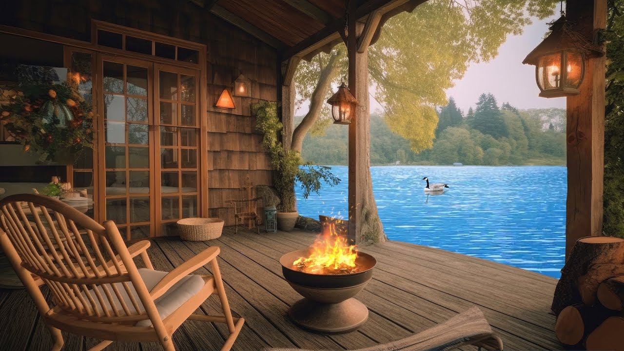 Cozy Summer Ambience | Summer Morning & Piano Music Relaxing | Campfire ...
