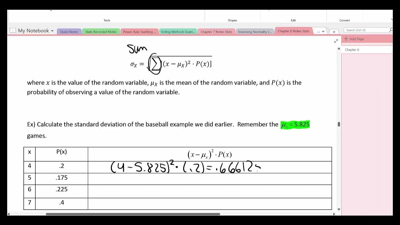 Standard Deviation of a Discrete Random Variable and how to put it into ...