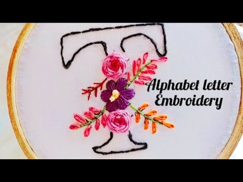 alphabet embroidery pattern|letter T|flower embroidery|embroidery for ...