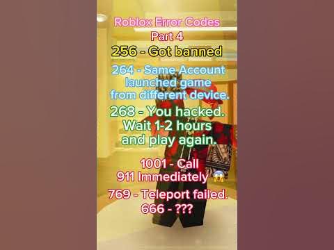Roblox Error Codes Part 4 #shorts #fyp #errorcodes #robloxedit - YouTube