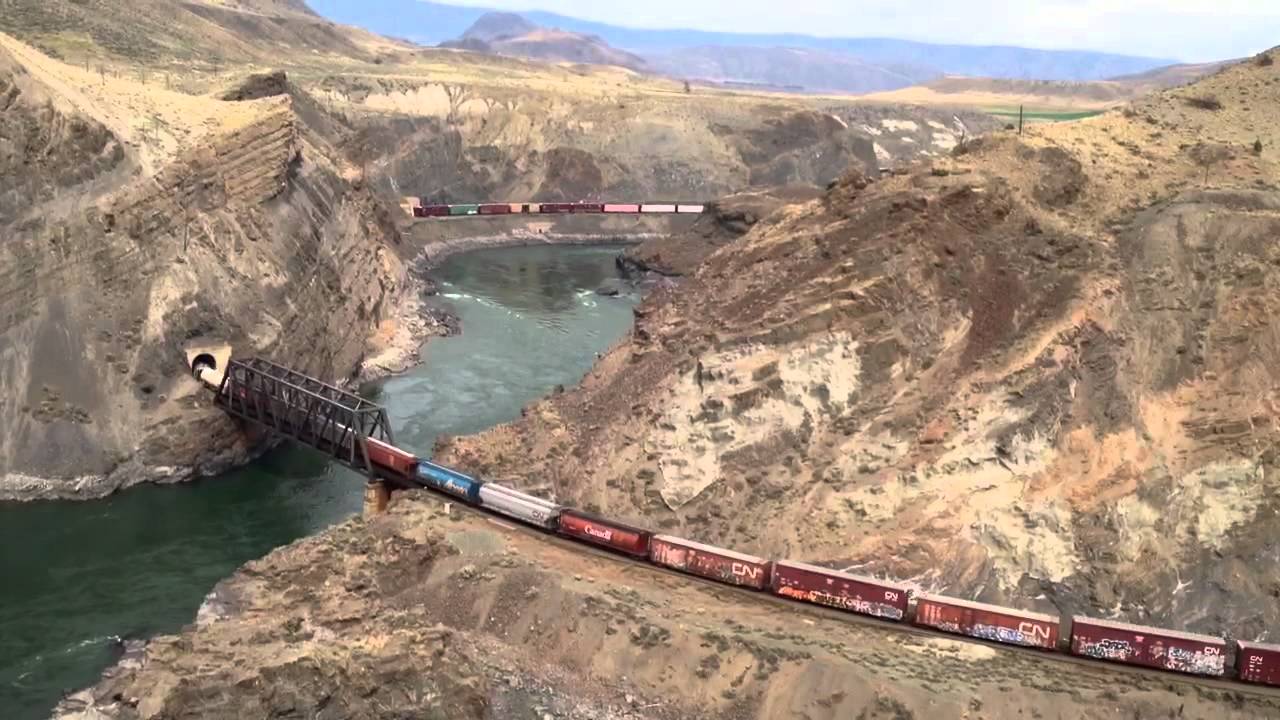 CN Train - Black Canyon - Thompson River - YouTube