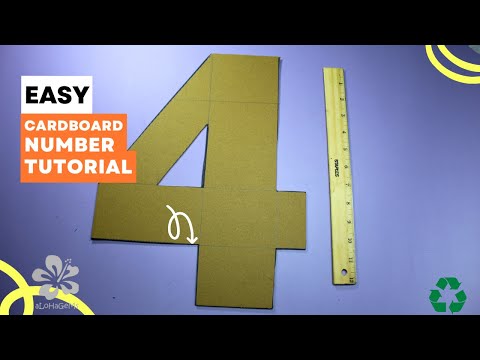 DIY Cardboard Number 4 Tutorial for Party Decoration Centerpiece Number Pinata Ideas (14\