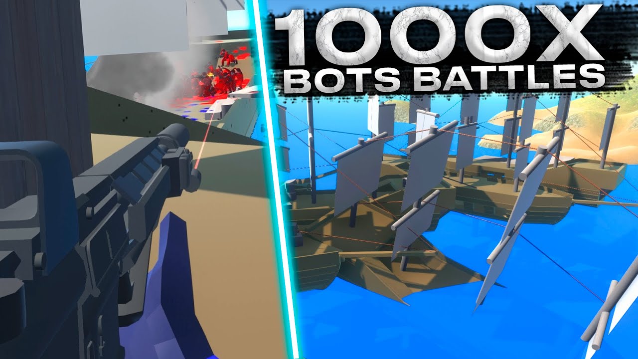 1000 bots on the ship - the sea battle of ravenfield (mods steam) - YouTube