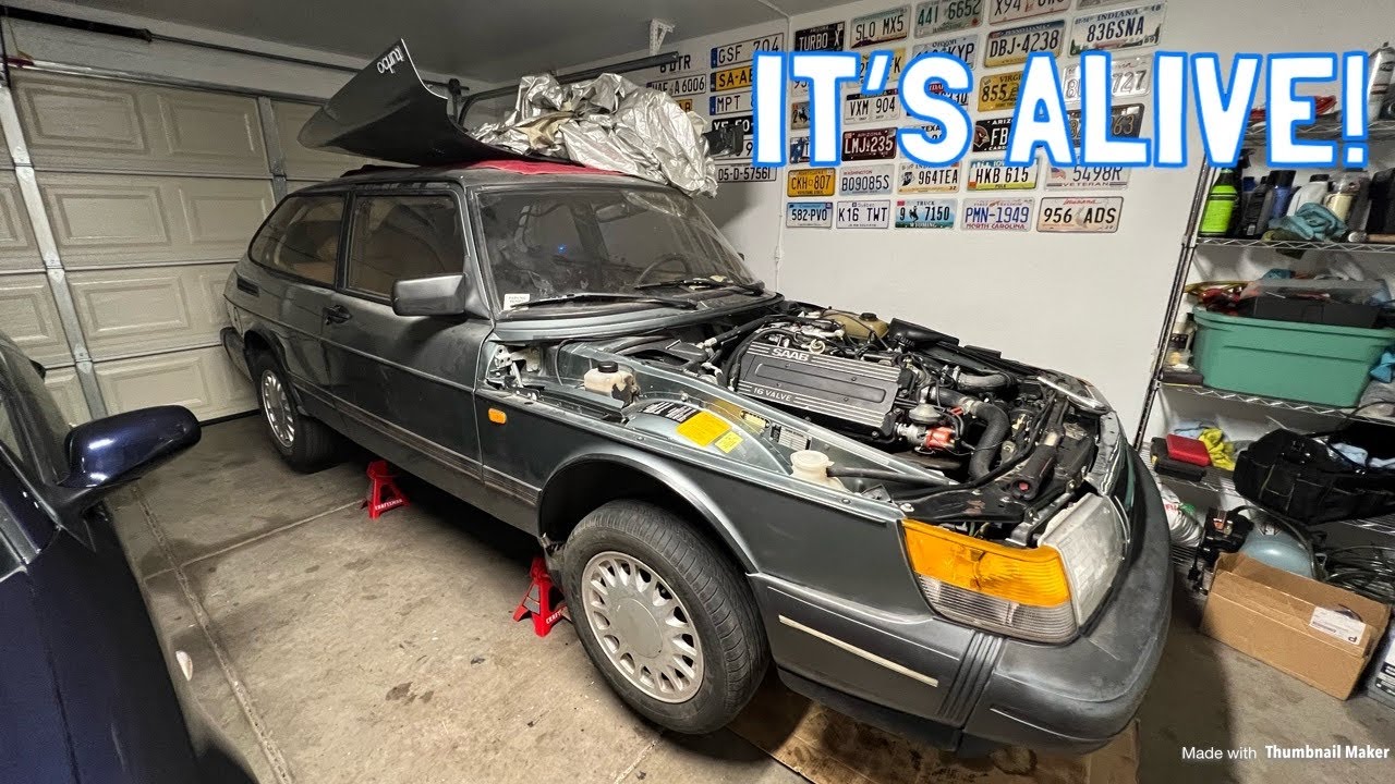 Saab 900 Manual Swap Part 9 - It Runs! - YouTube