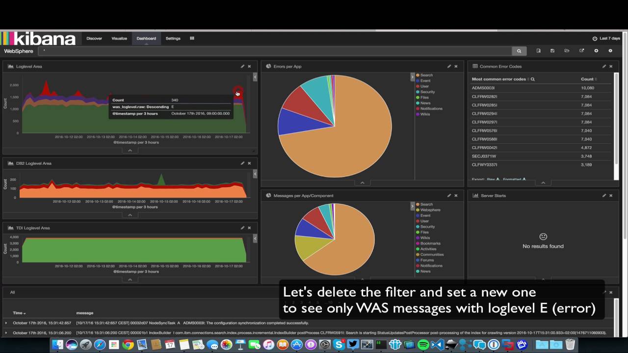Kibana and IBM WebSphere, DB2, TDI logs - YouTube