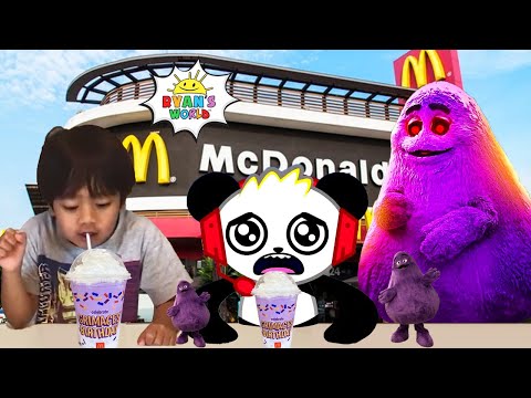 Ryan's World & Combo Panda Tries Grimace Shake Trend in Real Life