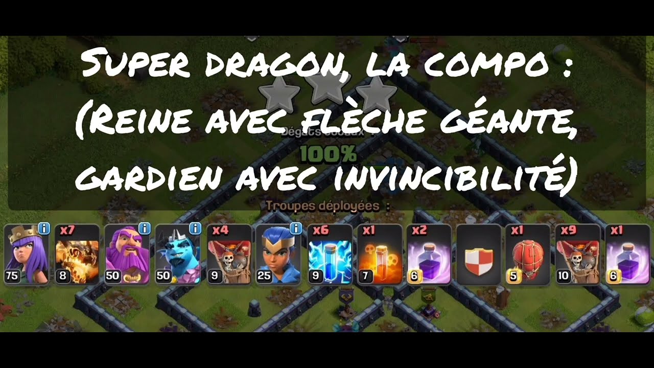 COC HDV 13 Super Dragon : Super destruction, 3 étoiles faciles - YouTube