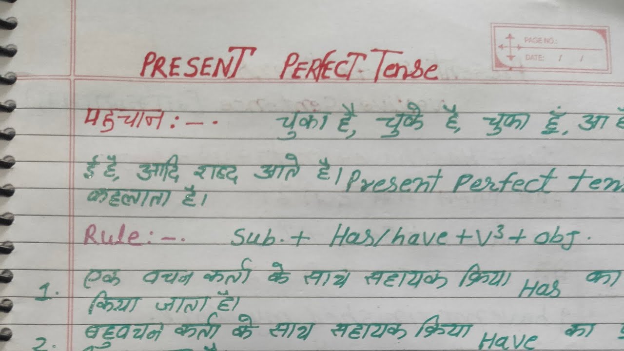 present perfect tense//present perfect simple sentence //Rule with ...