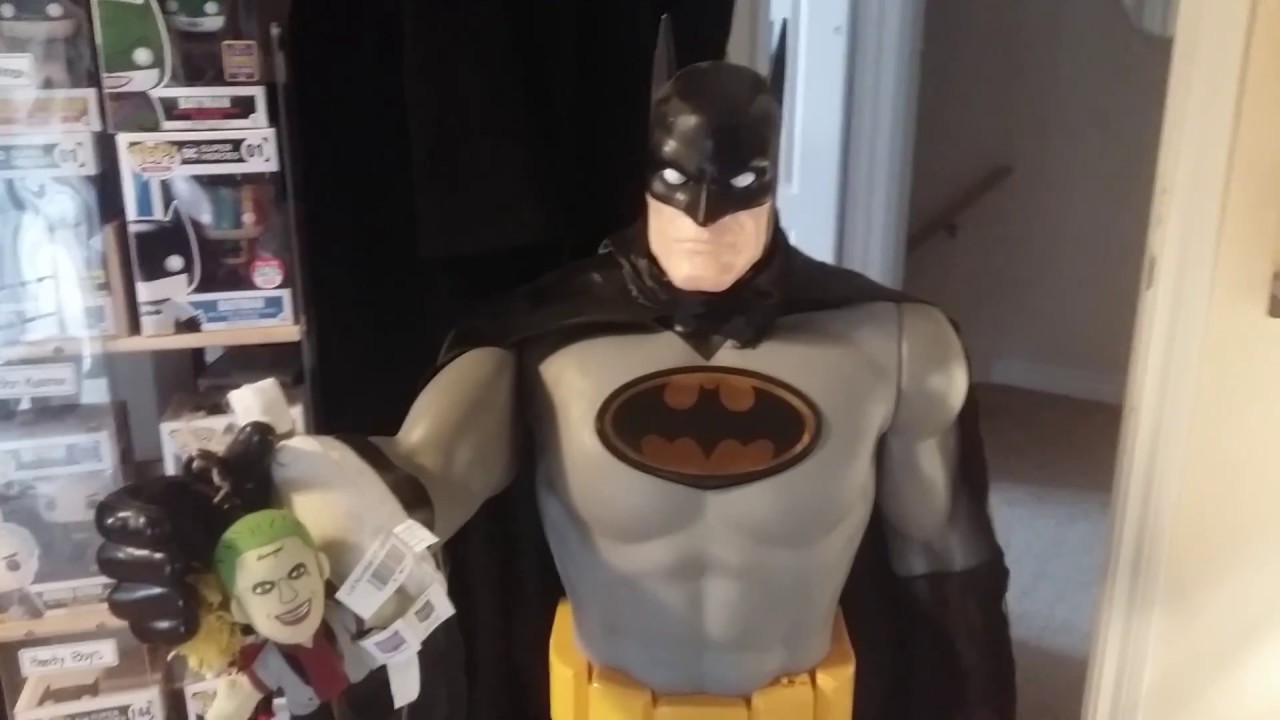 Big figs four foot batman statue with bat signal - YouTube
