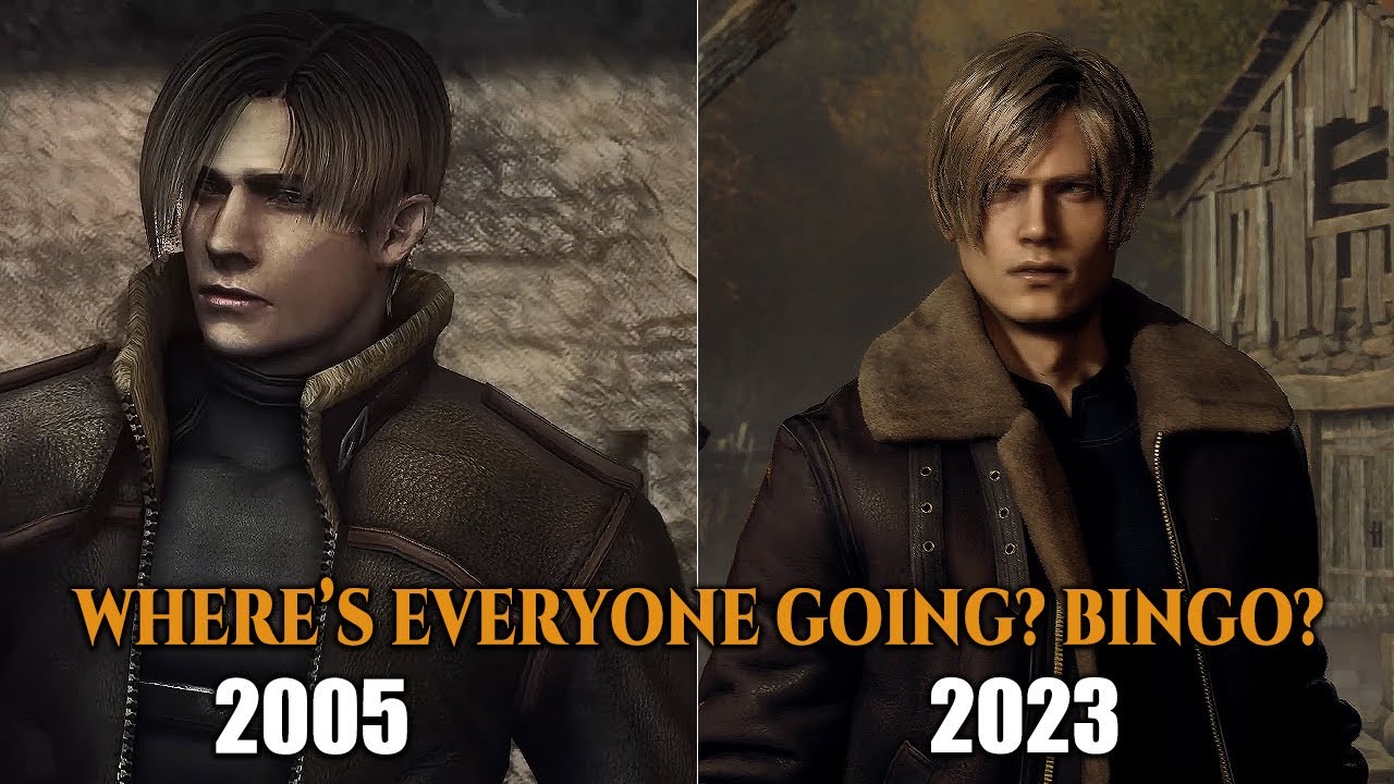 Resident Evil 4 (2005 vs 2023) - "Where's Everyone Going? Bingo?" - YouTube