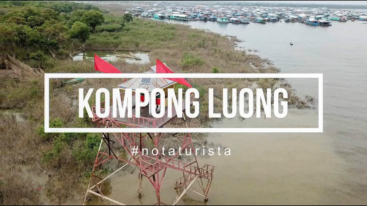 Epic aerial movie of Kompong Luong Floating Village (Cambodia, South ...