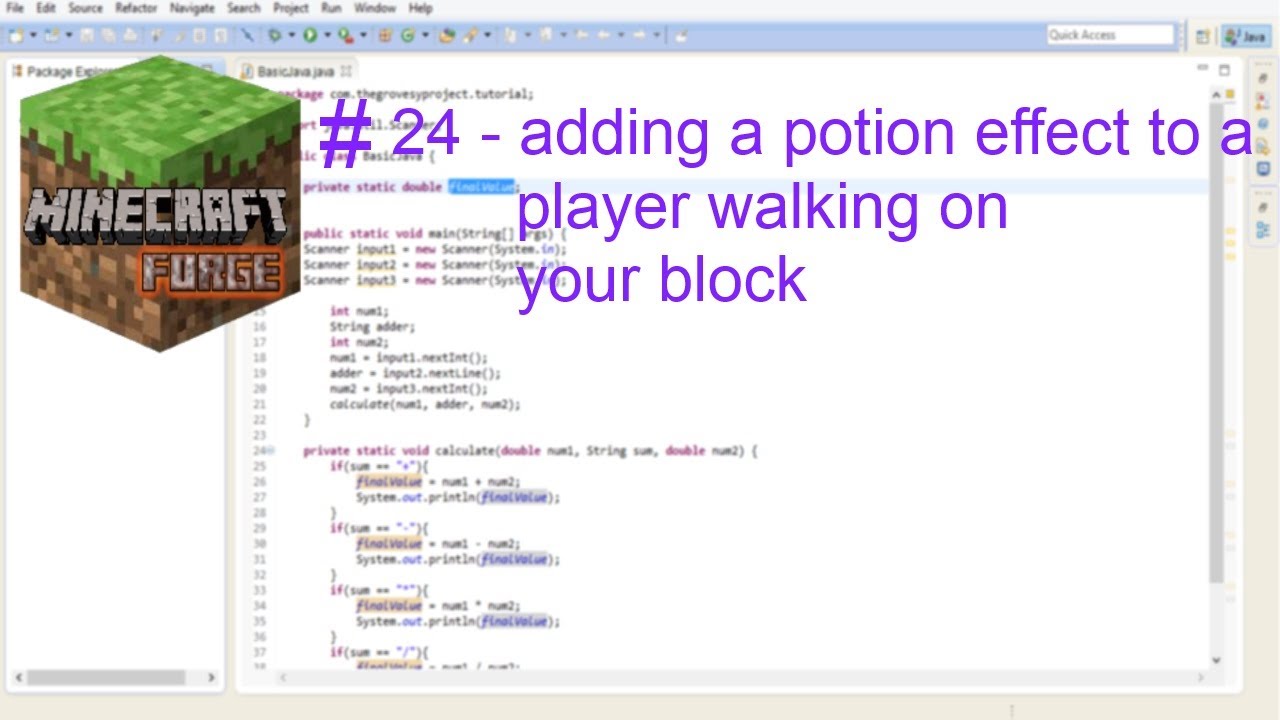 Minecraft forge modding 1.7.X - Potion Effect walking on Block - YouTube
