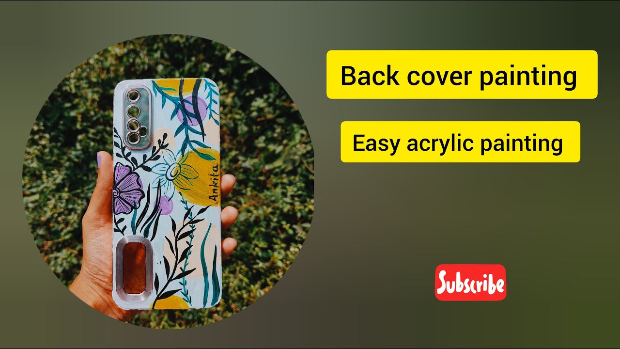 Back cover painting / Easy acrylic painting on back cover/ Aesthetic ...