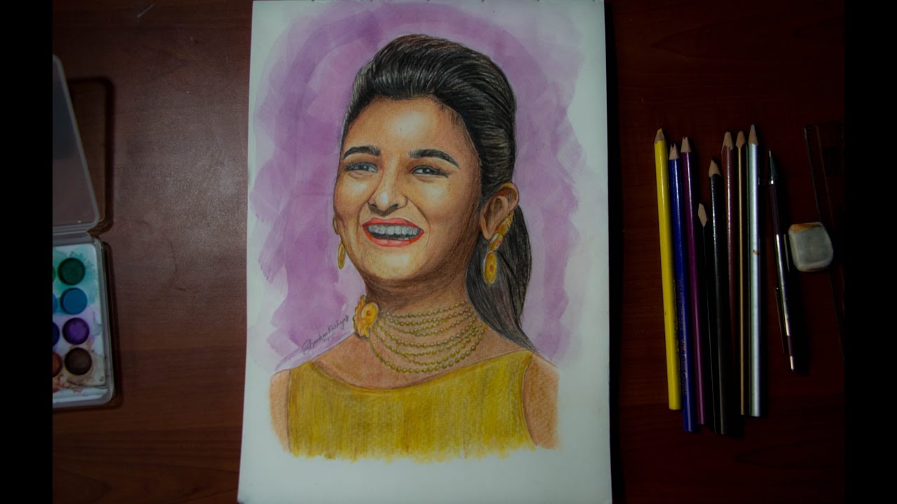 Drawing Alia Bhatt (time-lapse ) - YouTube