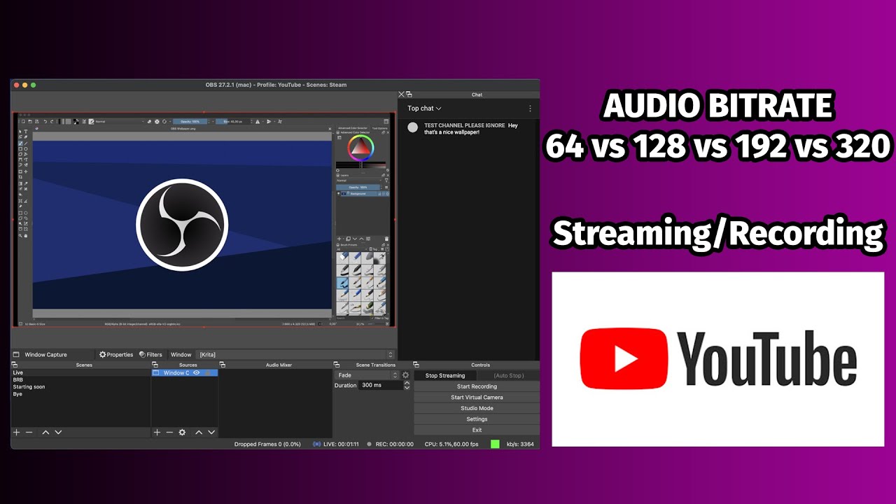 Audio Bitrate για το OBS (recording/streaming) - YouTube